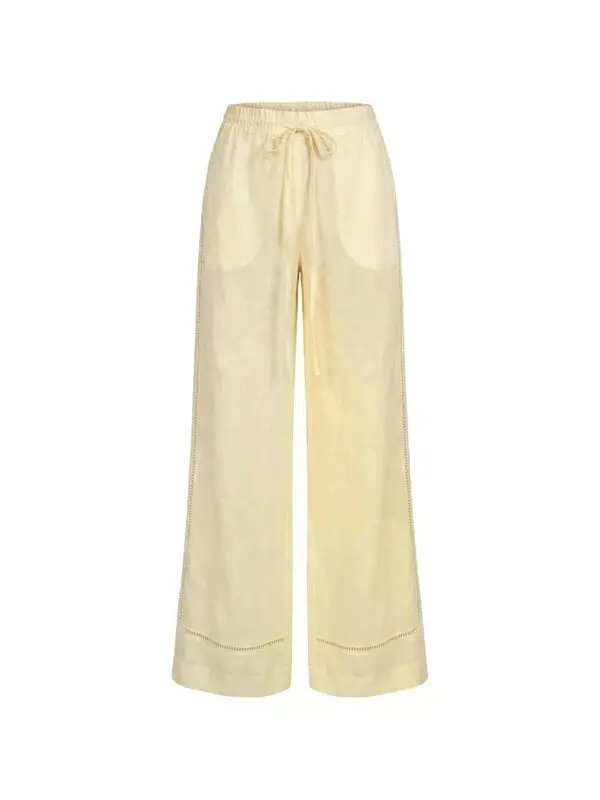 NICHOLAS Erica Linen Wide-leg Pants - Yellow