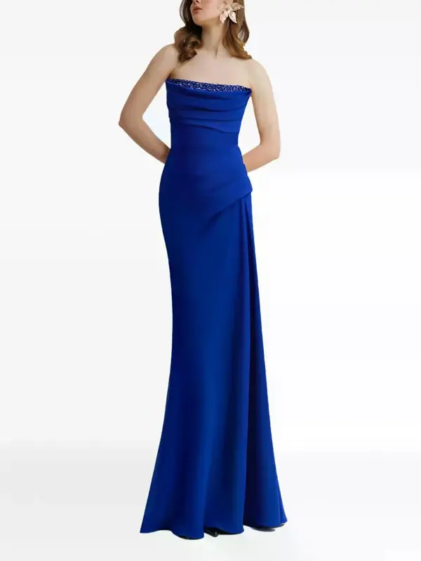 GEMY MAALOUF Beaded Strapless Gown