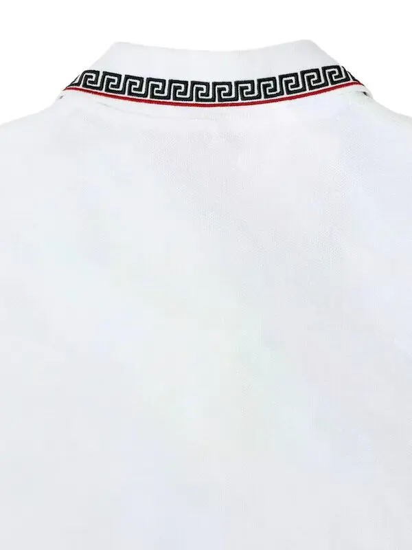 Versace Embroidered Logo Cotton Piqué Polo