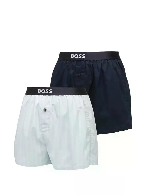 Hugo Logo-waistband Boxer Shorts - Blue