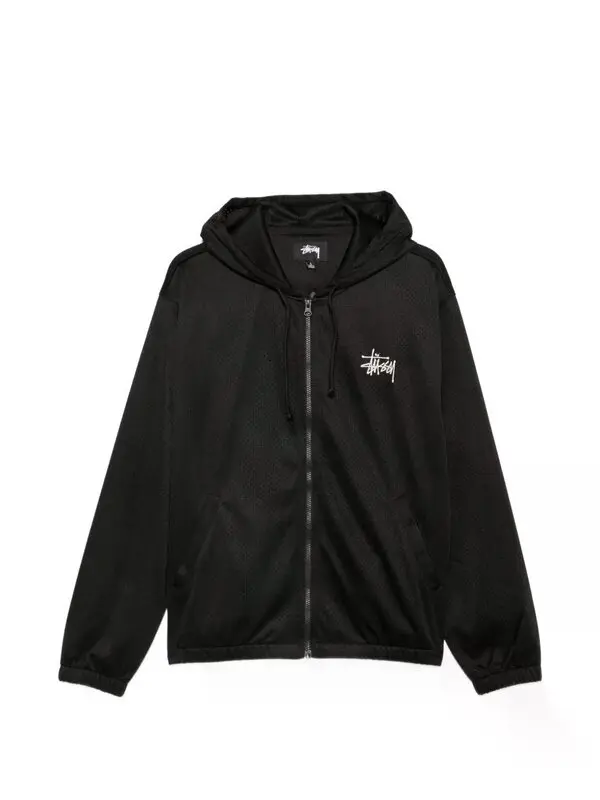 StÜssy Logo Embroidered Hoodie - Black