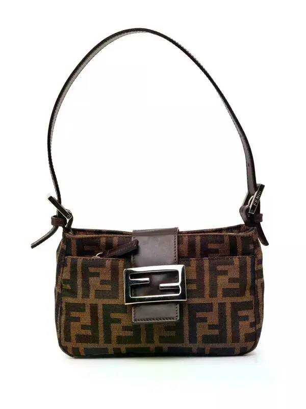 Fendi Zucca Canvas Shoulder Bag - Brown