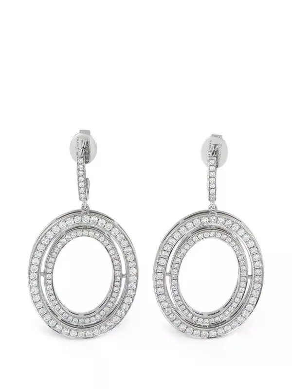 Ivanka Trump 18k White Gold Diamond Hoop Earrings - Silver
