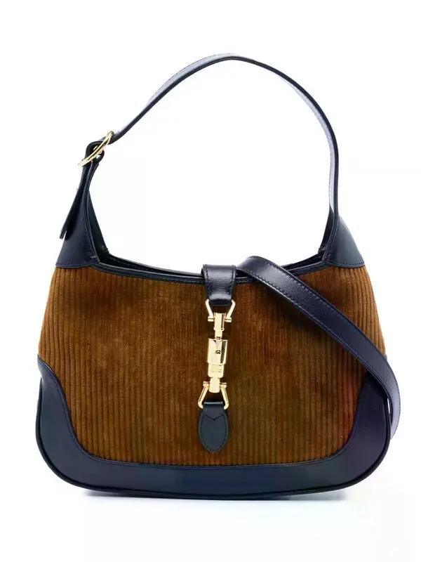 Gucci Jackie 1961 Small Bicolor Corduroy Crossbody Bag - Blue