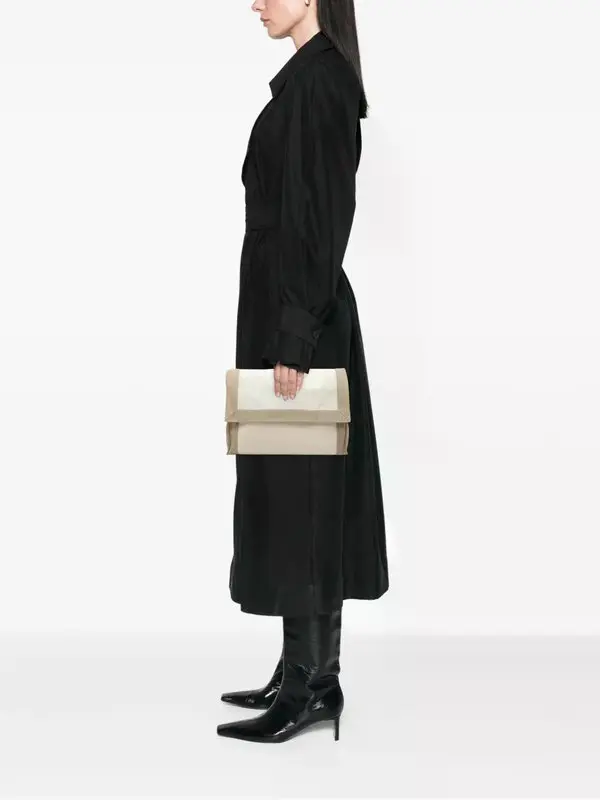 Hermès Bicolor Canvas Tapis De Selle Clutch Bag
