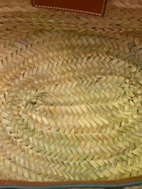 Celine Large Raffia Studded Panier Tote Bag