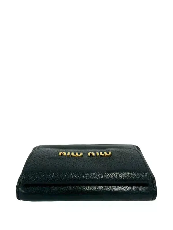 Miu Miu 2010-2026 Leather Logo Trifold Wallet Small Wallets