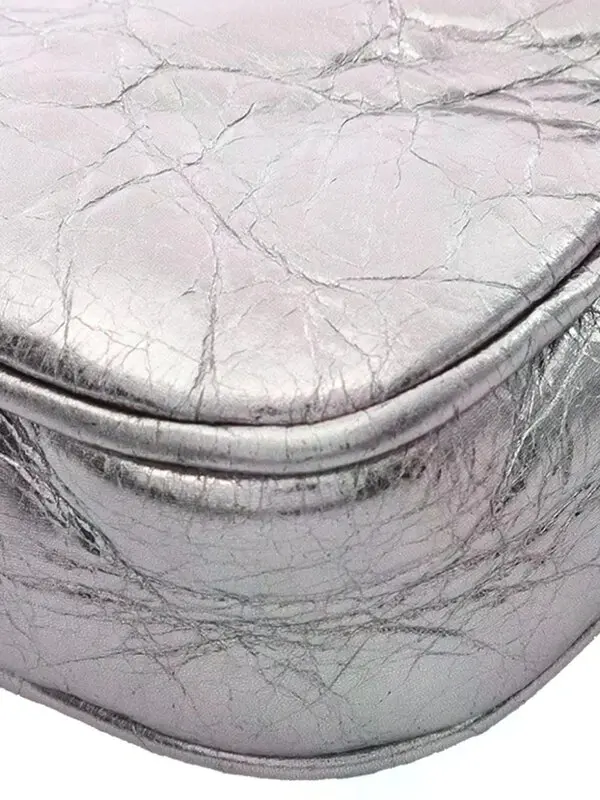 Balenciaga Metallic Lambskin Le Cagole Sling Crossbody Bag - Silver