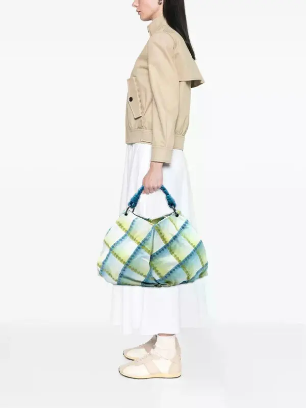 Bottega Veneta 2010 Nappa Intrecciato Aquilone Fortune Cookie Hobo Bag - Blue