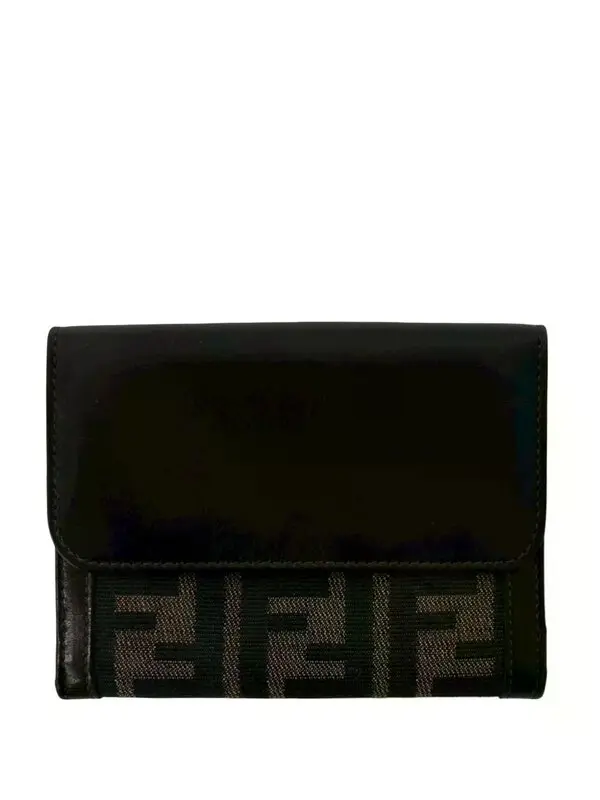 Fendi 2000-2010 Zucca Canvas And Leather Bifold Wallet Small Wallets - Brown