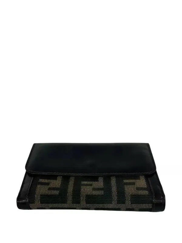 Fendi 2000-2010 Zucca Canvas And Leather Bifold Wallet Small Wallets