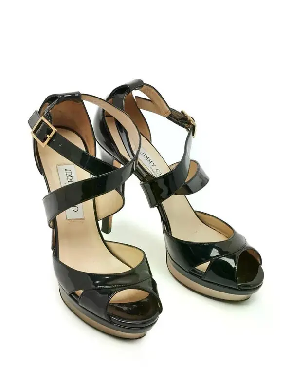 JIMMY CHOO Kuki Criss-cross Platform Stiletto Sandals
