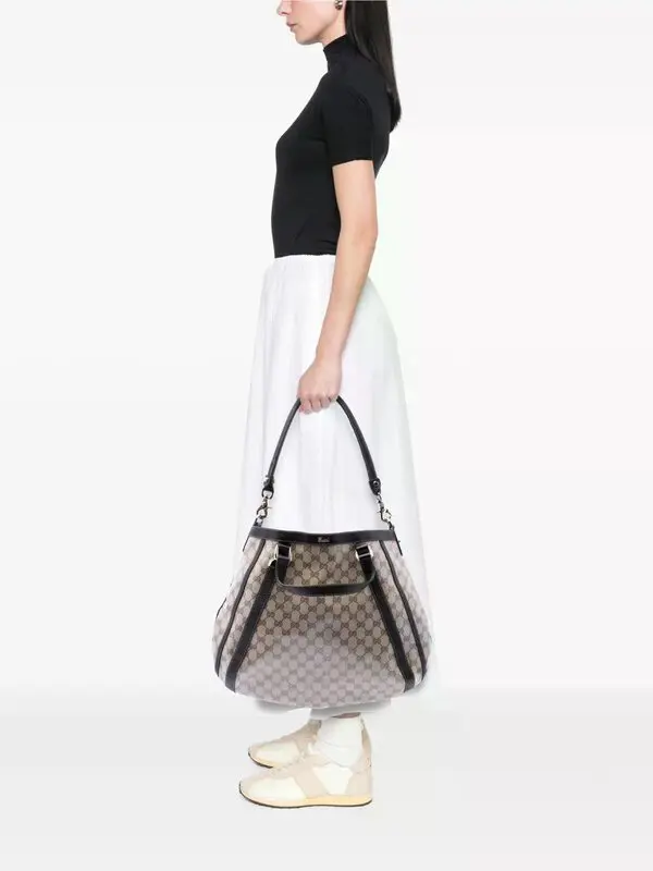 Gucci Gg Crystal Abbey D-ring Convertible Tote Satchel - Neutrals