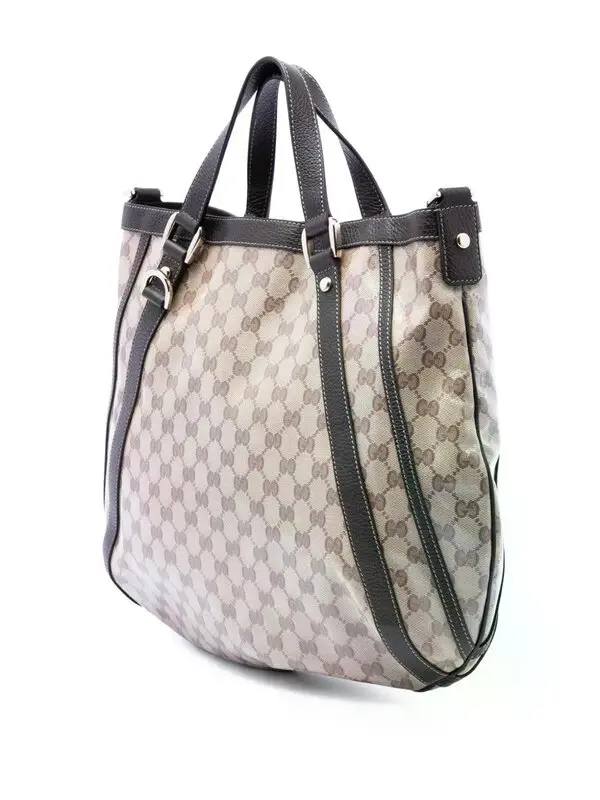 Gucci Gg Crystal Abbey D-ring Convertible Tote Satchel - Neutrals