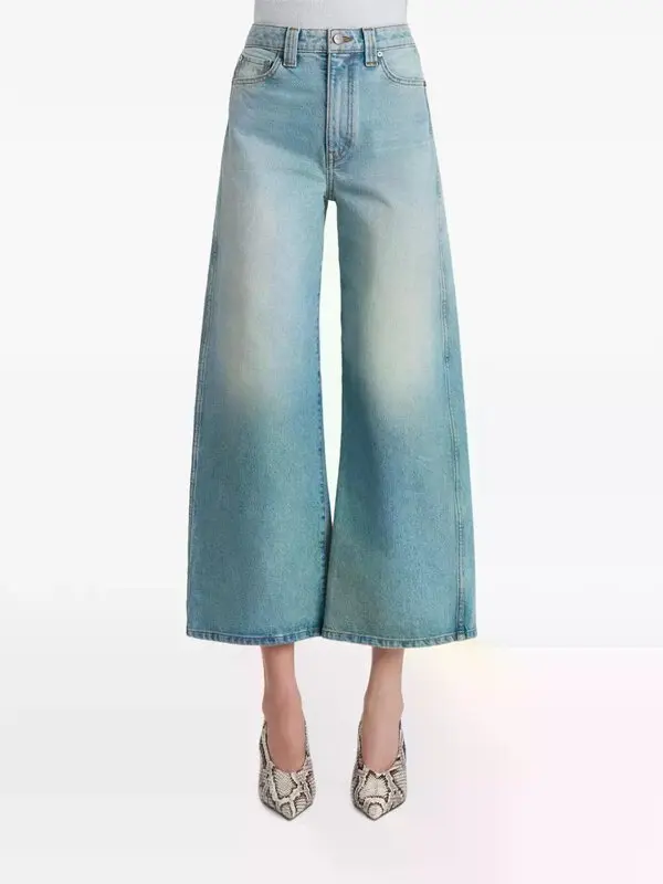 Khaite Delina Cropped Wide-leg Jeans - Blue