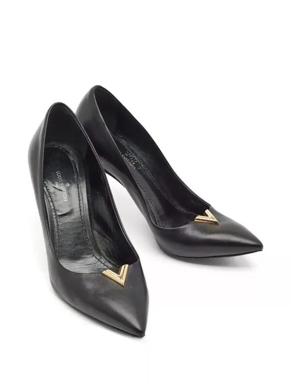 LOUIS VUITTON Leather Pointed Toe Stiletto Heel Pumps