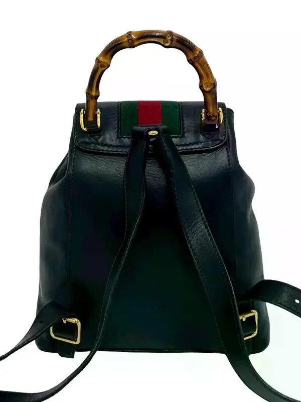 Gucci Calfskin Bamboo Web Backpack