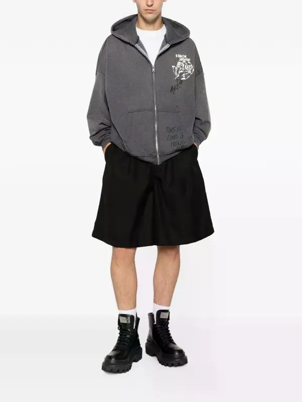 PALY Print-detail Long-sleeve Hoodie