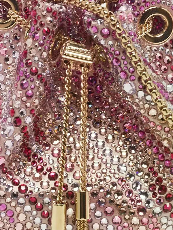 JIMMY CHOO Bon Bon Crystal-embellished Bucket Bag