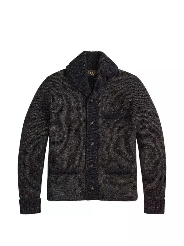 Ralph Lauren Shawl-lapel Waffle-knit Cardigan - Blue