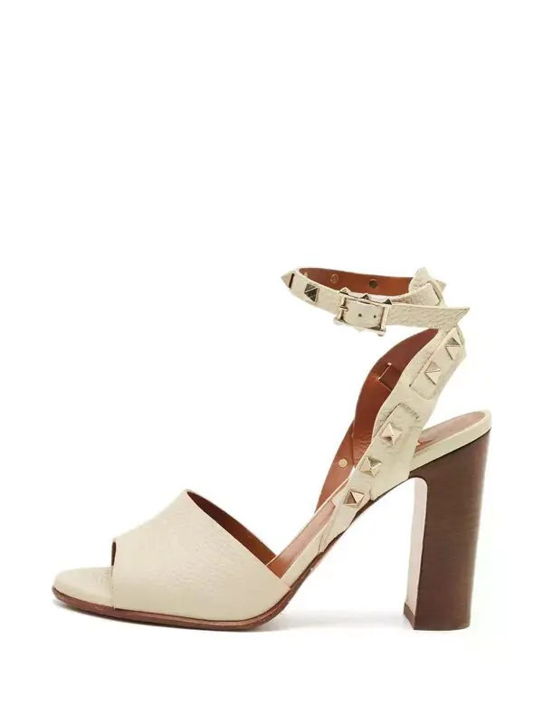 Valentino Garavani Rockstud Ankle-strap Sandals - Neutrals