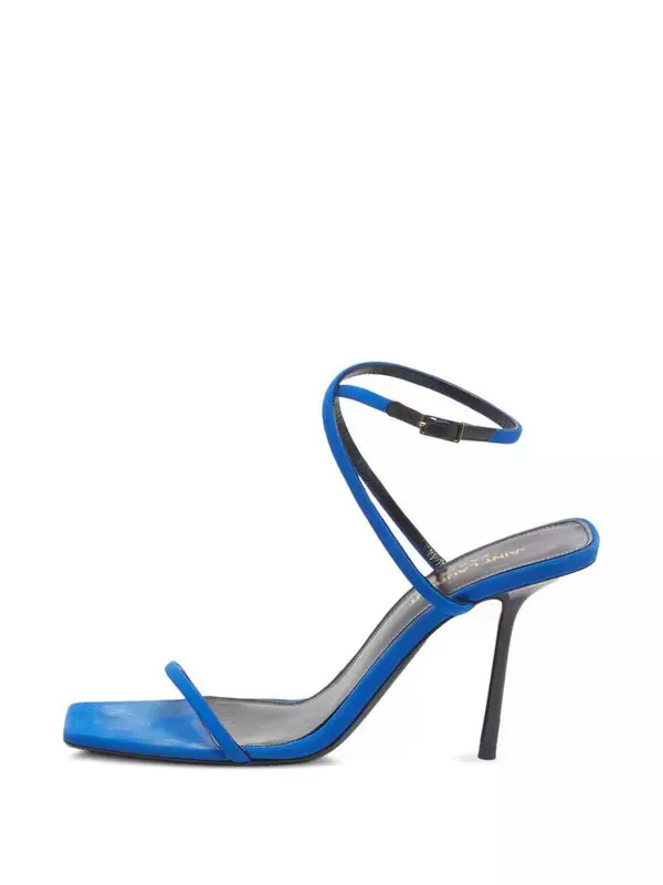 Saint Laurent Suede Ankle Strap Sandals - Blue
