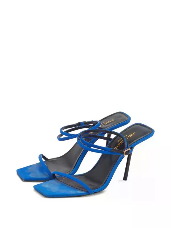 Saint Laurent Suede Ankle Strap Sandals