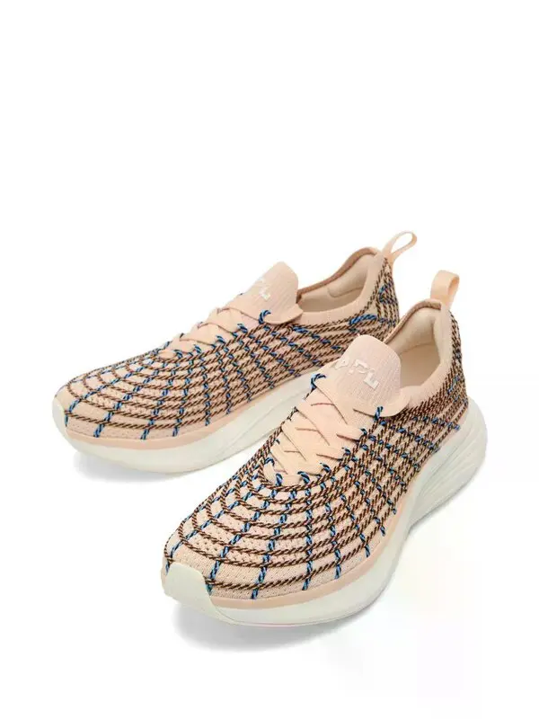 Apl Ribbed-knit Lace-up Sneakers - Neutrals
