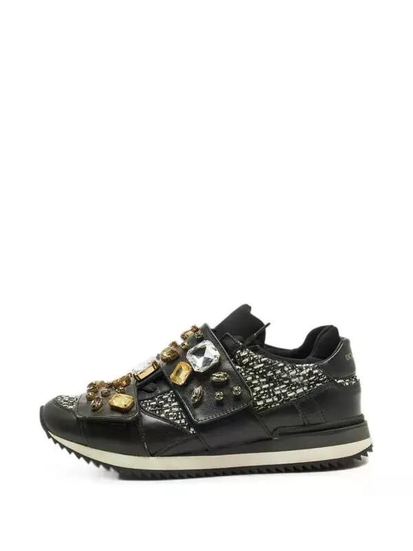 Dolce & Gabbana Space Crystal-embellished Leather Sneakers