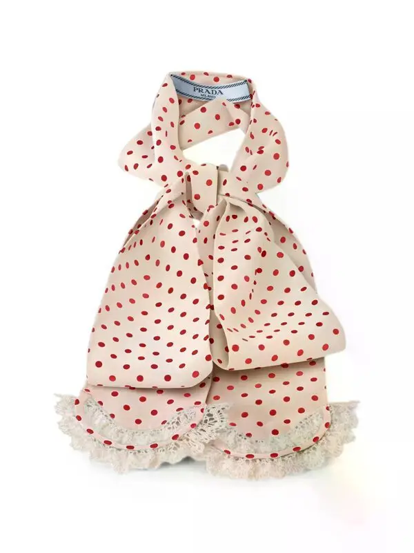 Prada Polka-dot Marocain Scarf