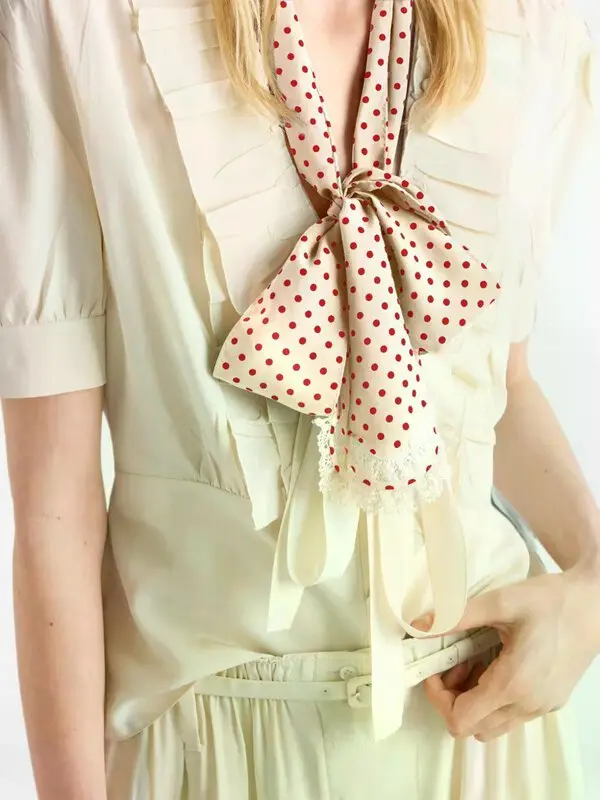 Prada Polka-dot Marocain Scarf