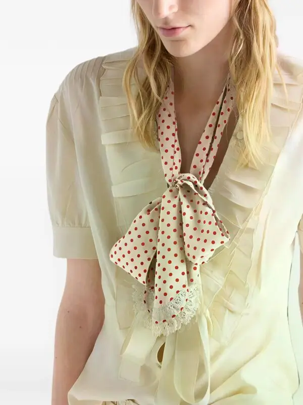 Prada Polka-dot Marocain Scarf