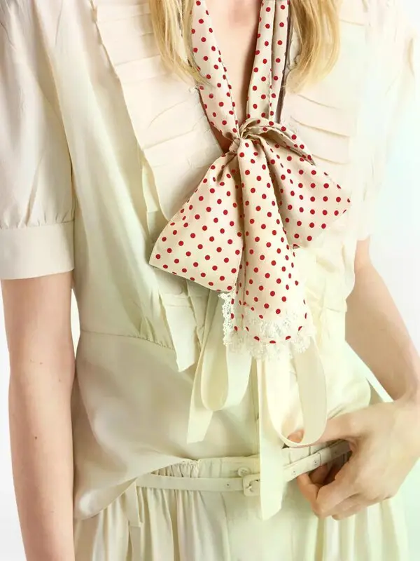 Prada Polka-dot Marocain Scarf