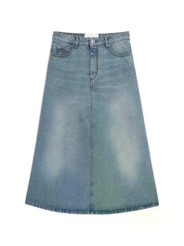 AMI Paris A-line Cotton Skirt - Blue