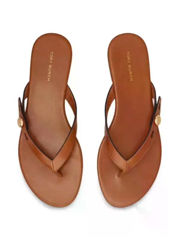 Tory Burch Romy Leather Flat Sandals