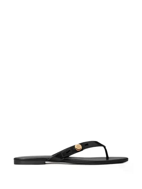 Tory Burch Romy Leather Flip-flop Sandals - Black