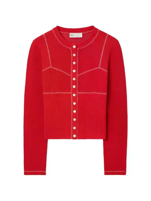 Tory Burch Cotton And Nylon Mesh Cardigan