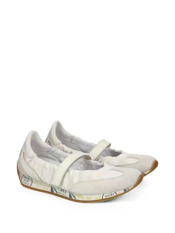 Premiata Rina 8305 Technical Fabric And Suede Ballet Flats