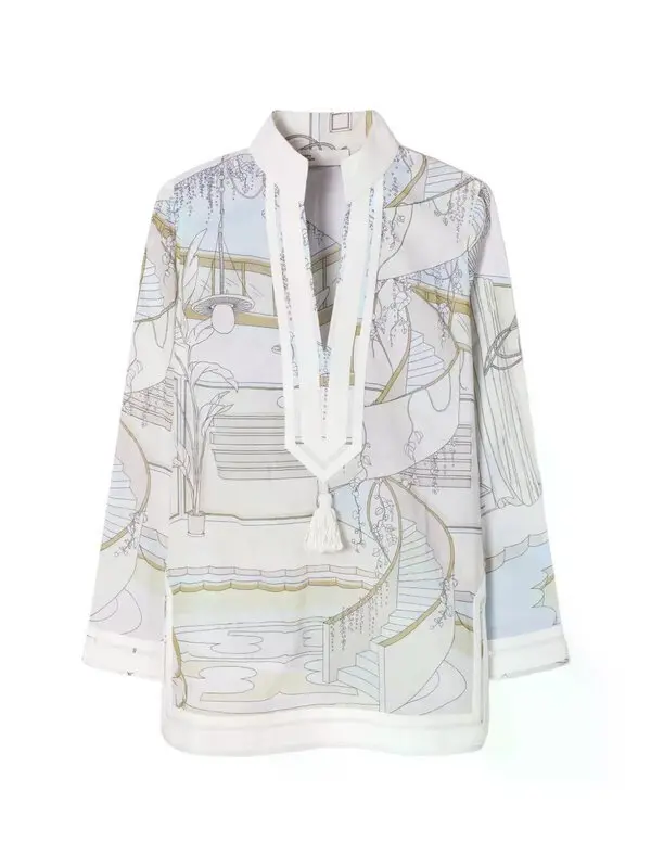 Tory Burch Graphic Print Tunic - Neutrals