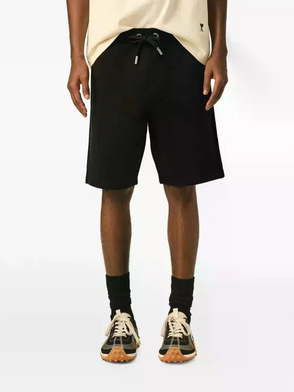 AMI Paris Cotton Embossed De Coeur Shorts