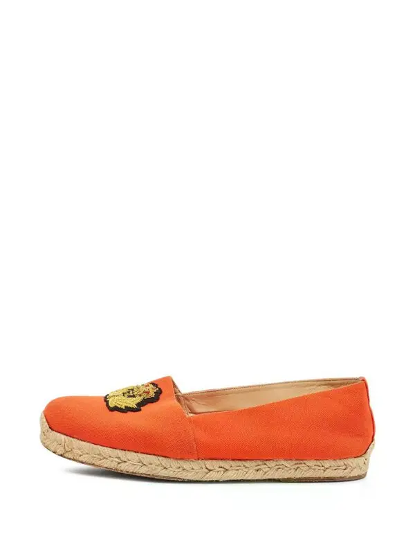 CHRISTIAN LOUBOUTIN Gala Embroidered Crest Espadrilles - Orange