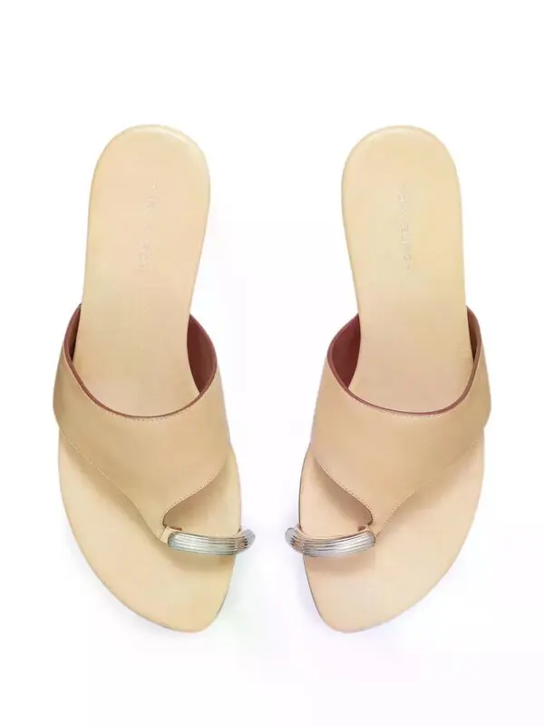 Tory Burch Pierced Wedge Sandals In Vachetta Leather