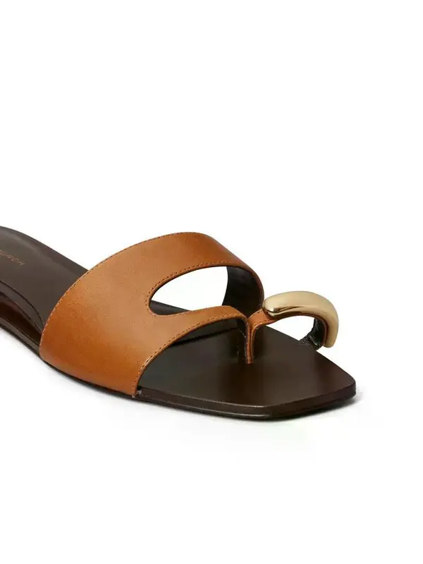 Tory Burch Pierced Leather Slide Sandals