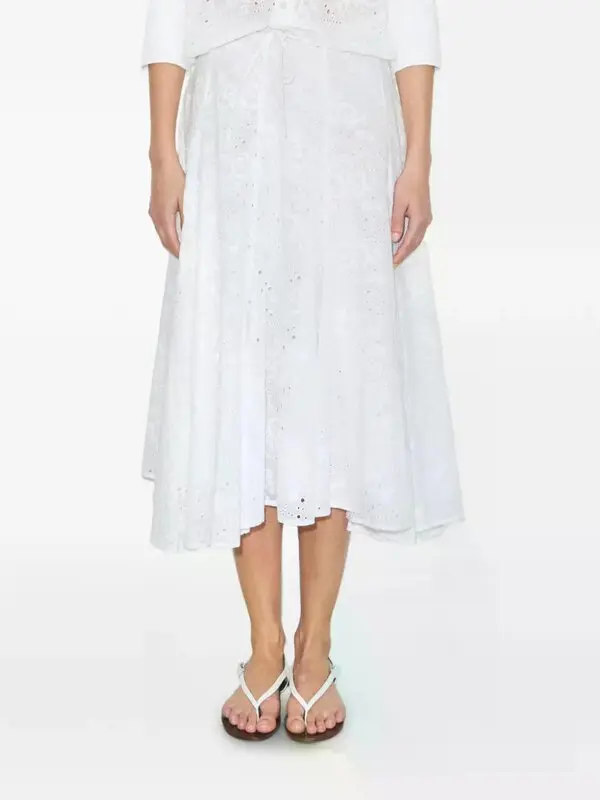 Tory Burch Broderie Anglaise Drawstring Midi Skirt