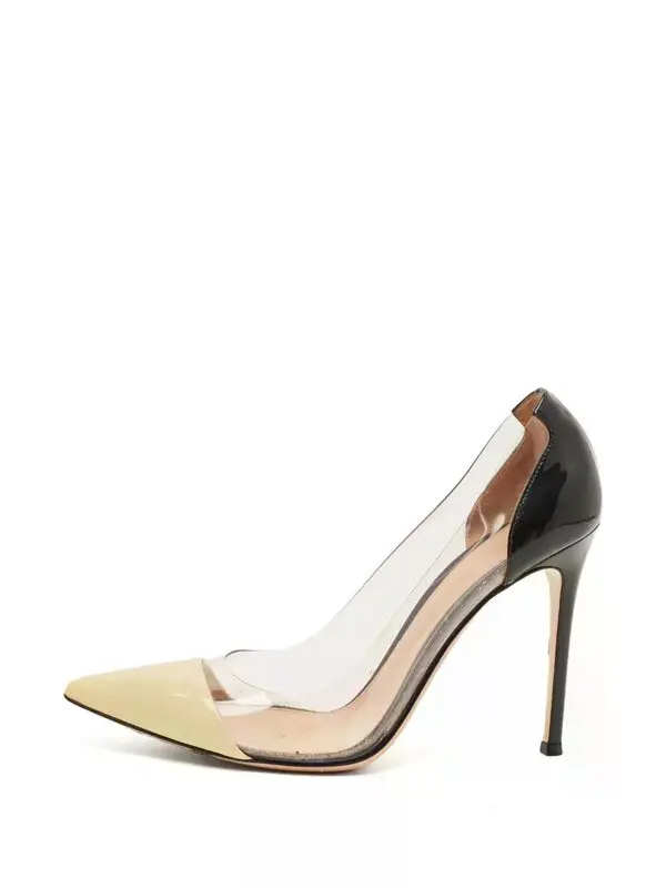 GIANVITO ROSSI Plexi Leather Heeled Pumps - Black