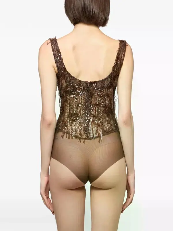ATU BODY COUTURE Sequin Embellished Corset Bodysuit
