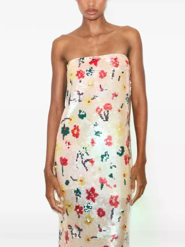 Tory Burch Strapless Sequin Column Dress