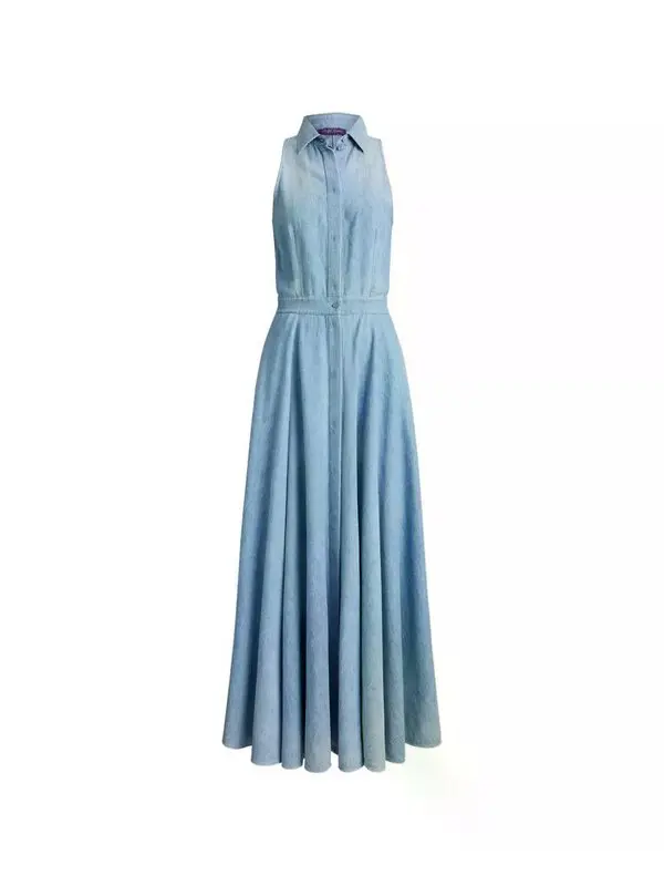Ralph Lauren Peyton Halterneck Maxi Dress - Blue