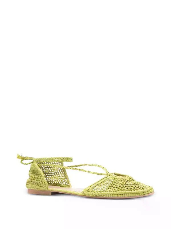 SLO_HAND_MADE Woven Ballet Flats With Tie Fastening