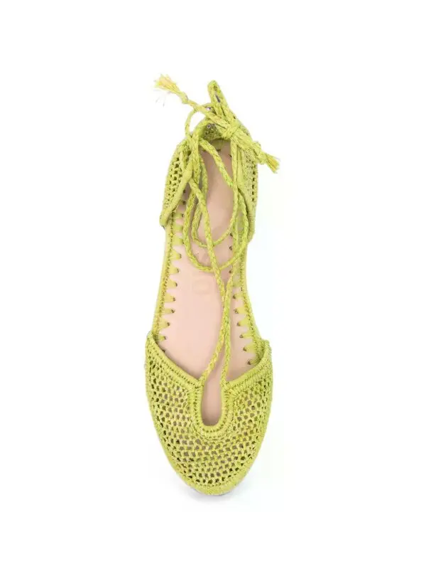 SLO_HAND_MADE Woven Ballet Flats With Tie Fastening